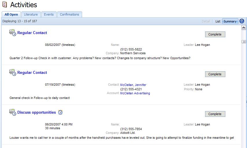 Saleslogix 751 Whats New Cool Activity Views And Features